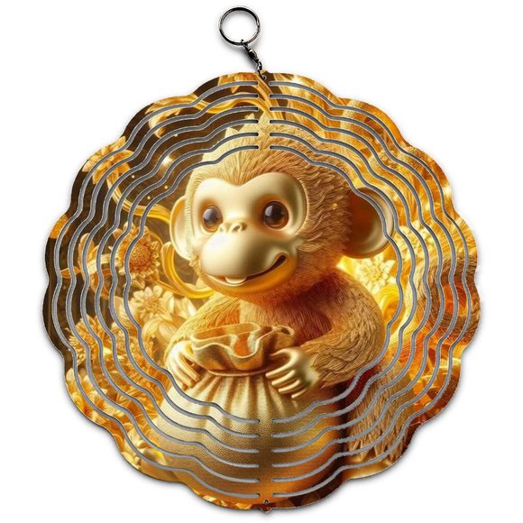 Design | Year Of The Monkey Gold Luck Design Wind Spinner | Poshmark